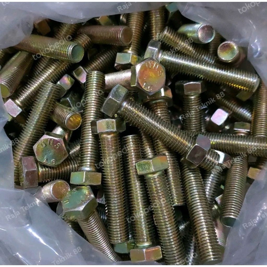 Bolt nut bmk fine thread m10x50 key 14 thread pitch 1.25 / bolt nut ...