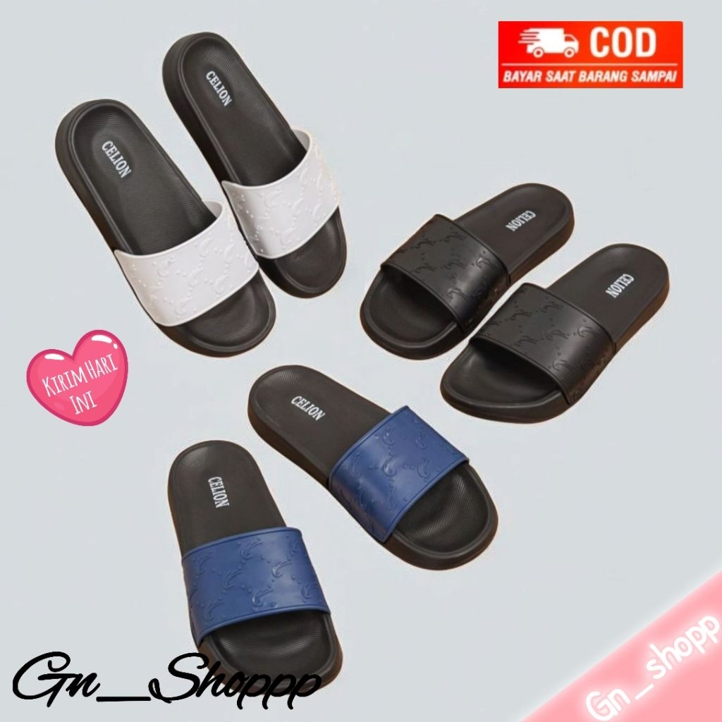 Cool Gen-Z Celion 2103-4 Men's Jelly Rubber Slip-On Sandals | Shopee ...