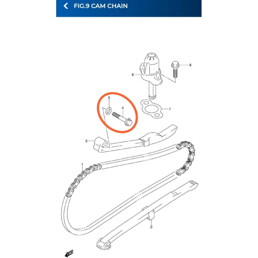 Baut Lidah tensioner Bolt Cam Chain Tensioner Suzuki SHogun FD FL RR ...