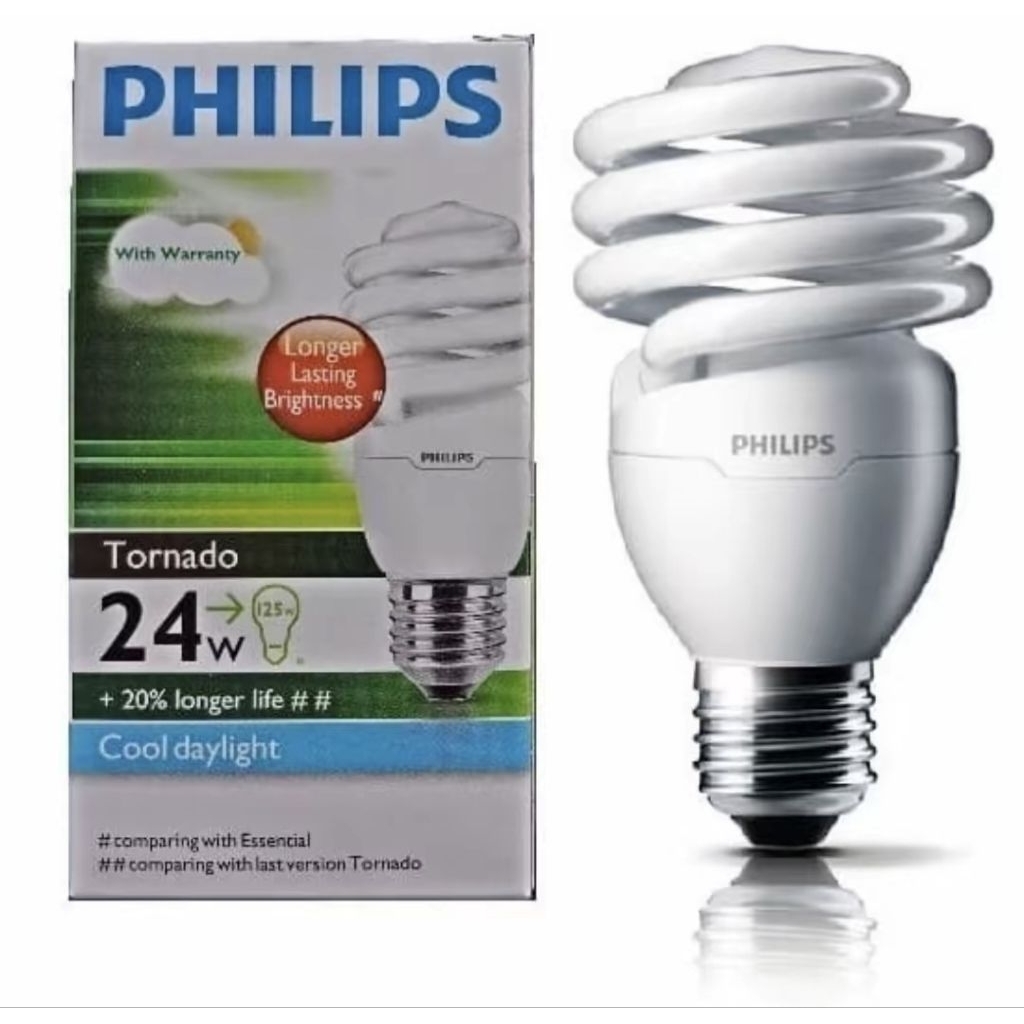 24W 24W Watt Philips Cool White Tornado Lamp 24Watt White SpiralDAY ...
