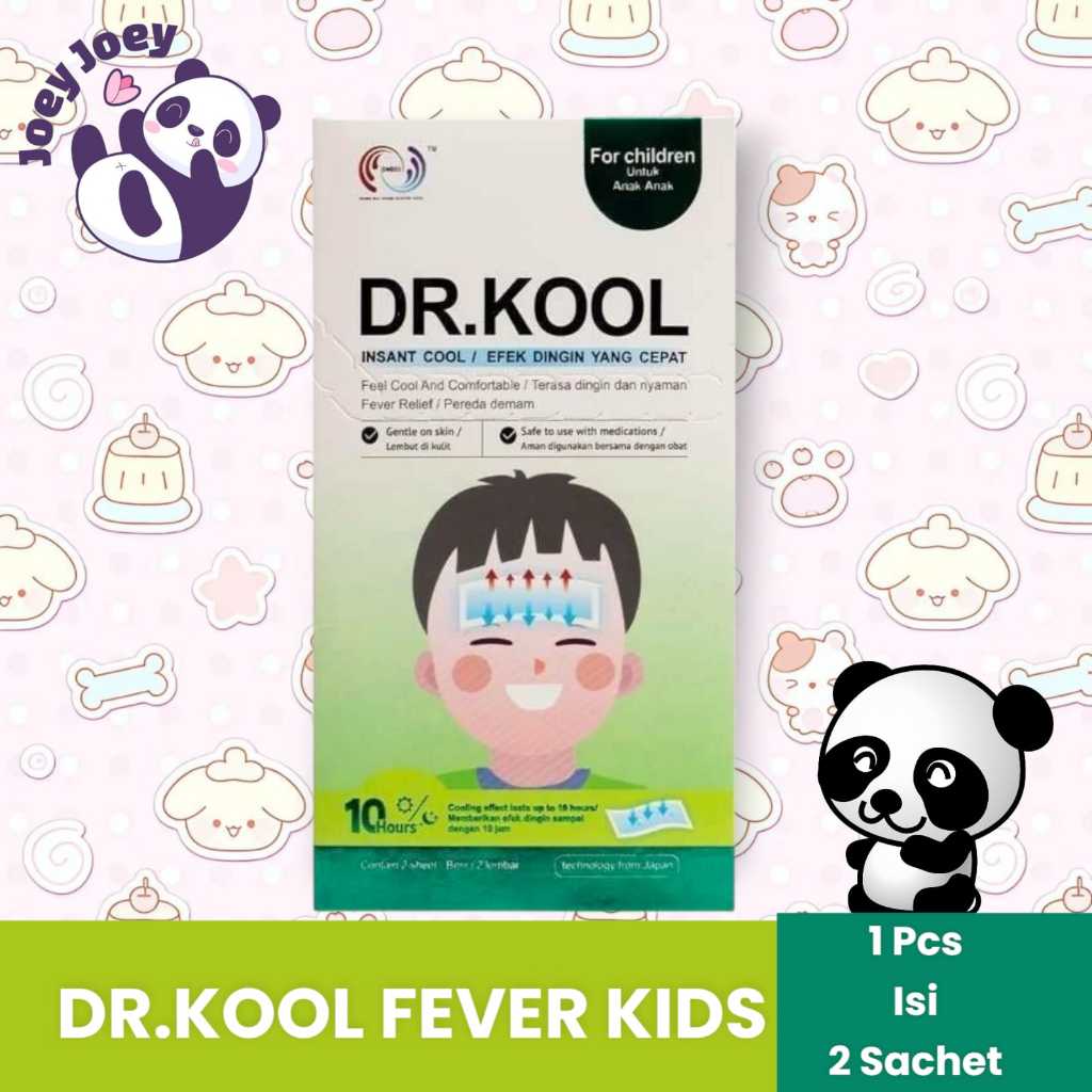 DR Kool Fever Kids 1x2 Sachet - Koolfever Plaster, Fever Compress for ...