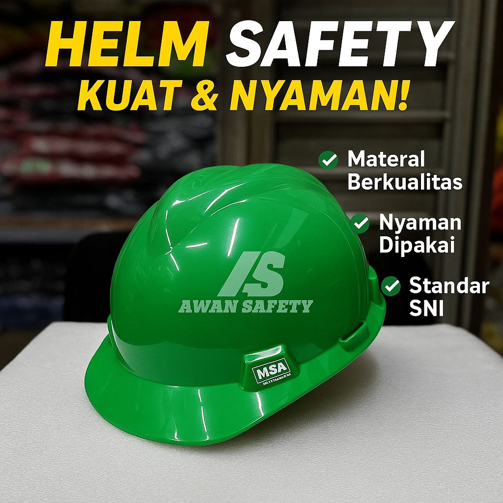 HIJAU MSA Safety Helmet With Fastrack MSA Project Work Safety Helmet ...