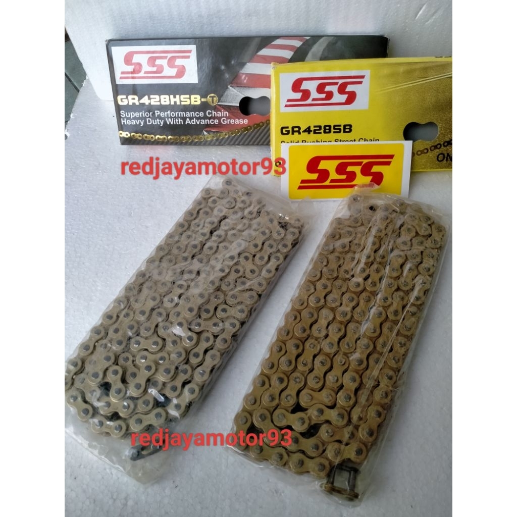 428 SB 130L gold & 140L HSB gold chain original SSS chain | Shopee ...