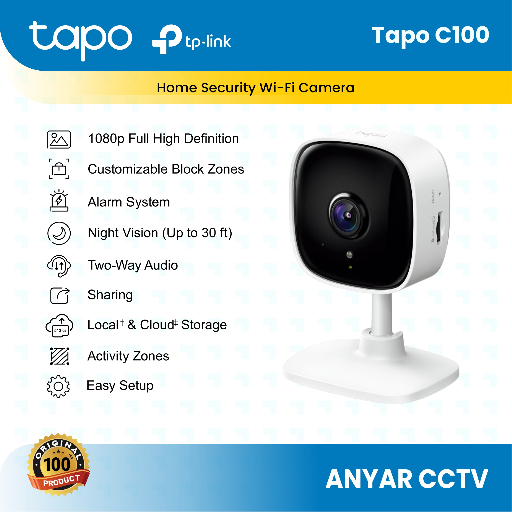TP-LINK Tapo C100 Home Security Wi-Fi Camera | Shopee Singapore