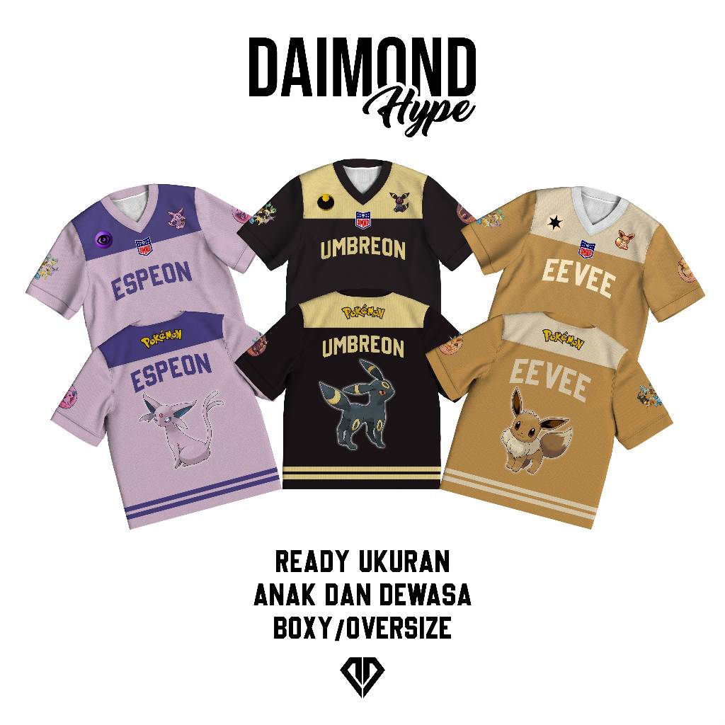 DAIMOND HYPE JERSEY Boxy Oversize Pokemon EEVEE EVOLUTION Series/ EEVEE ...