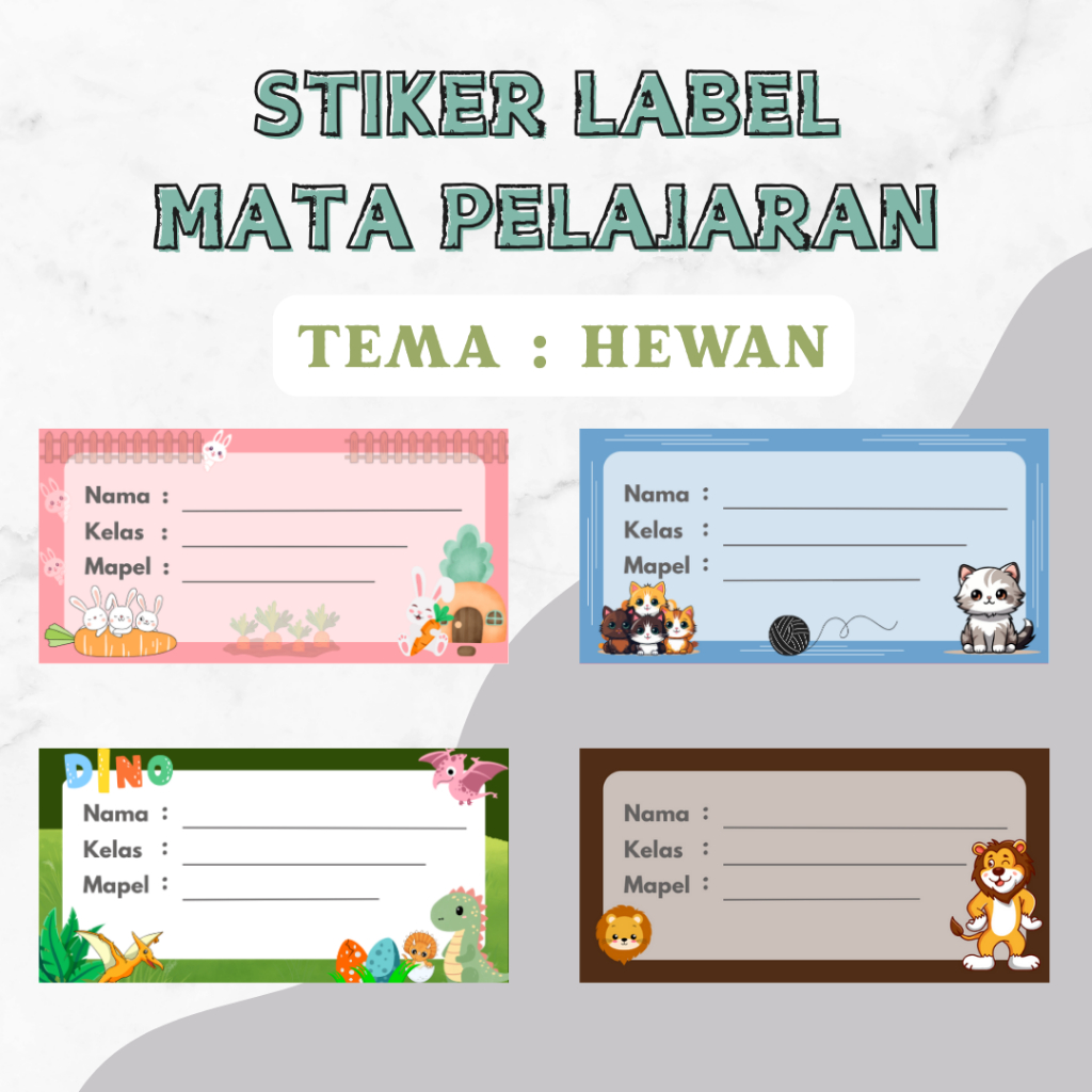 MATA TEXT EYE LABEL STICKERS - ANIMAL THEME 1 PACK (15 PCS) | Shopee ...
