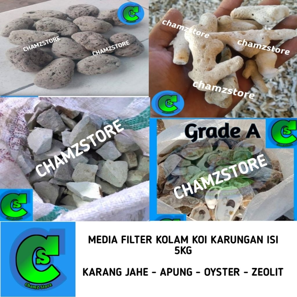 Ginger coral oyster zeolite pumice filter media 5kg bag of koi pond ...