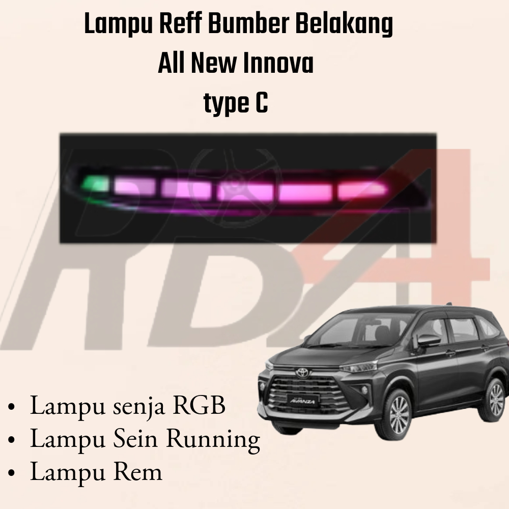 RGB Rear Bumper Reflector Lights for All New Innova Type C 2016 2017 ...