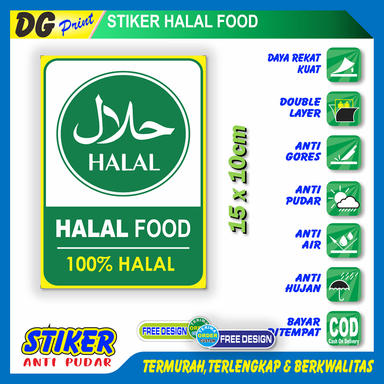 Halal anti-fade stickers, food identity, edible stickers, restaurant ...