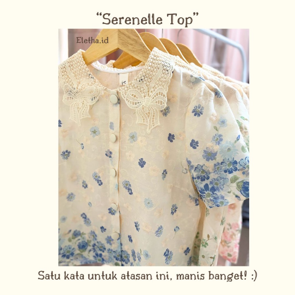 KEMEJA Eletha - Serenelle Top (Women's Floral Embroidered Shirt Top ...