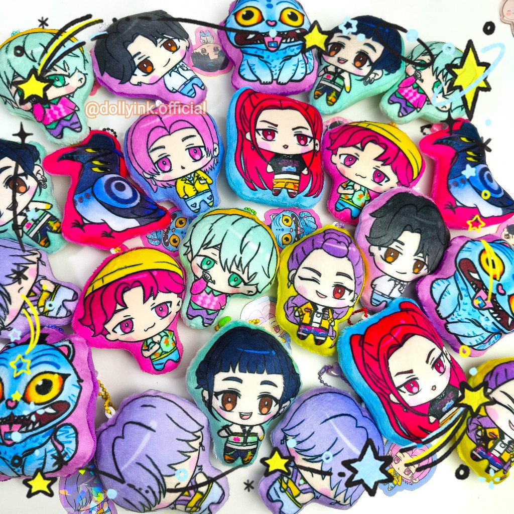 KPOP Demon Hunters Saja Boys Keychain Plushie by dollyink/Kotak KPOP ...