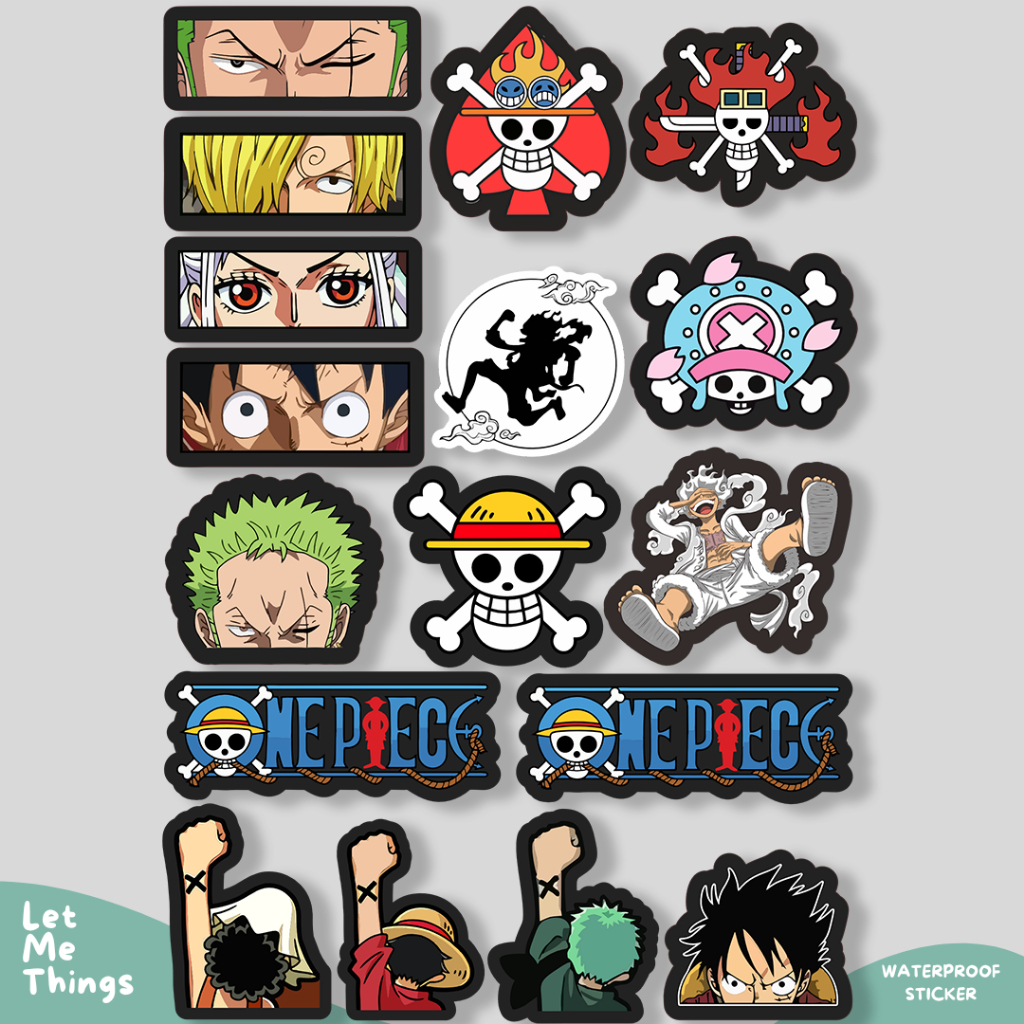 Sticker helm anime One Piece anti air || Stiker anime untuk helm laptop ...