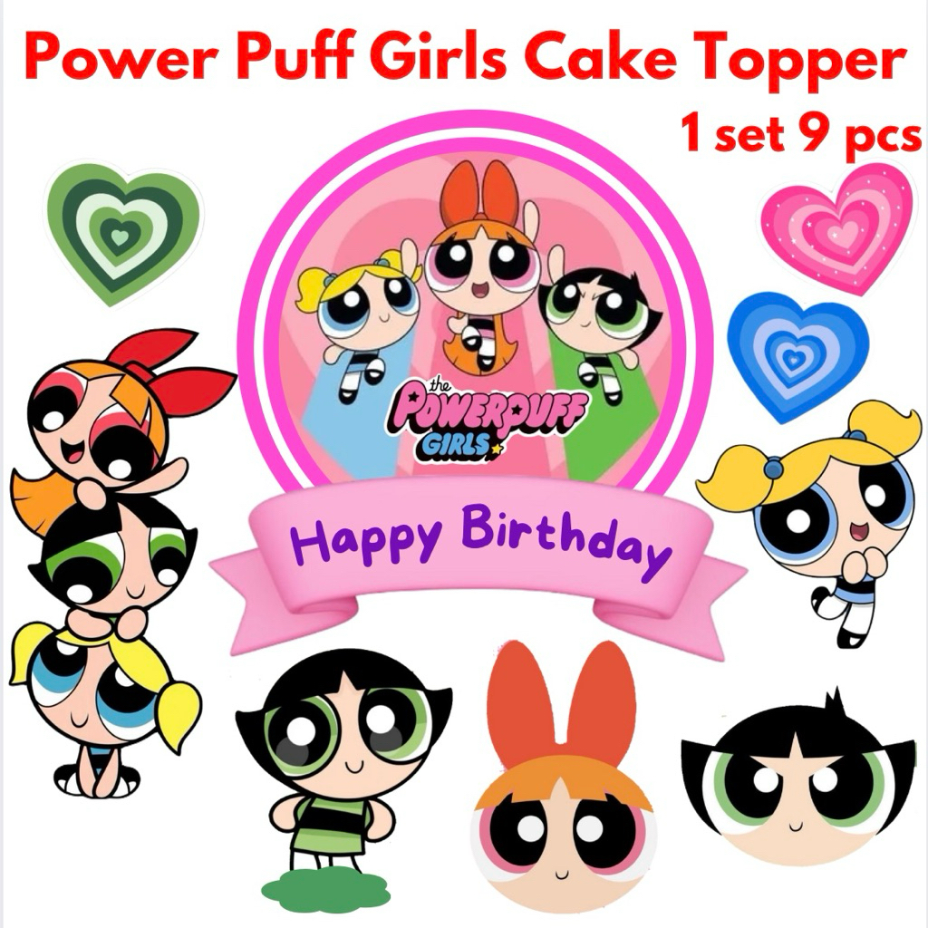 Kuchimio Topper set Power Puff Girls birthday Topper happy birthday ...