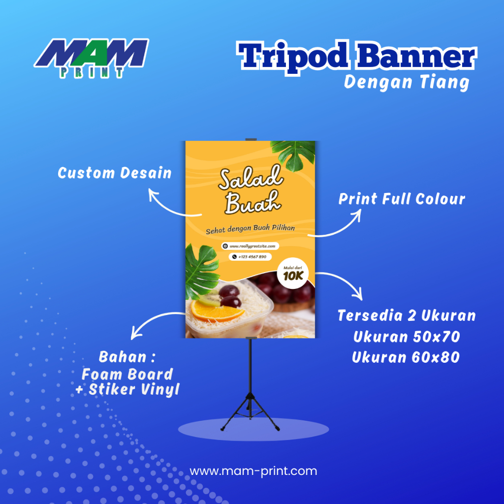 1-Sided Banner Tripod | Standing Banner / Display Stand | Adjustable ...