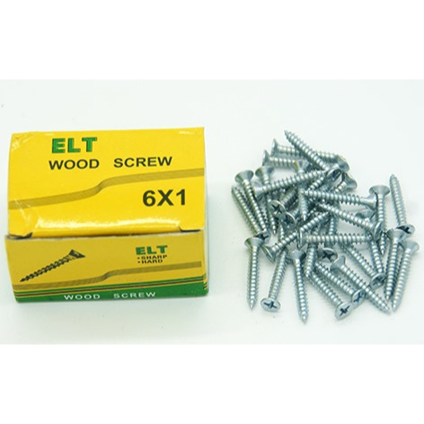 ELT Screw 8 x 1" / Galvanized White Wood Screw Silver (+) 8 x 1 inch 2 ...
