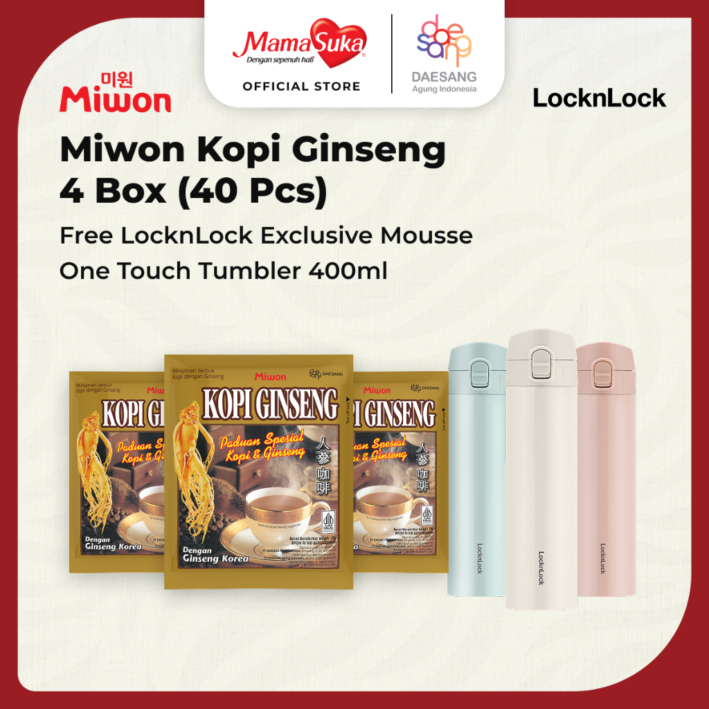 Miwon MamaSuka Ginseng Coffee (4 Boxes contains 40 pcs) Free LocknLock Exclusive Mousse One ...