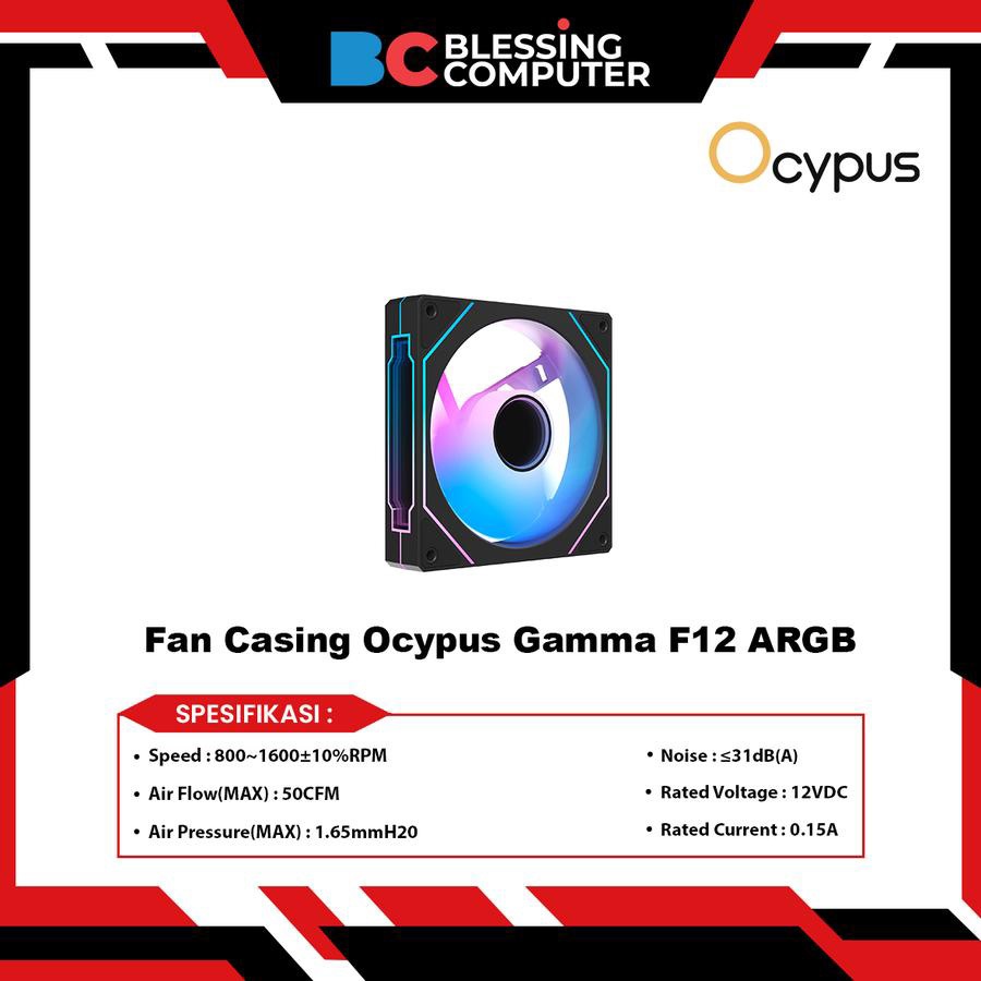 Ocypus Gamma F12 ARGB Casing Fan - Black | Shopee Singapore