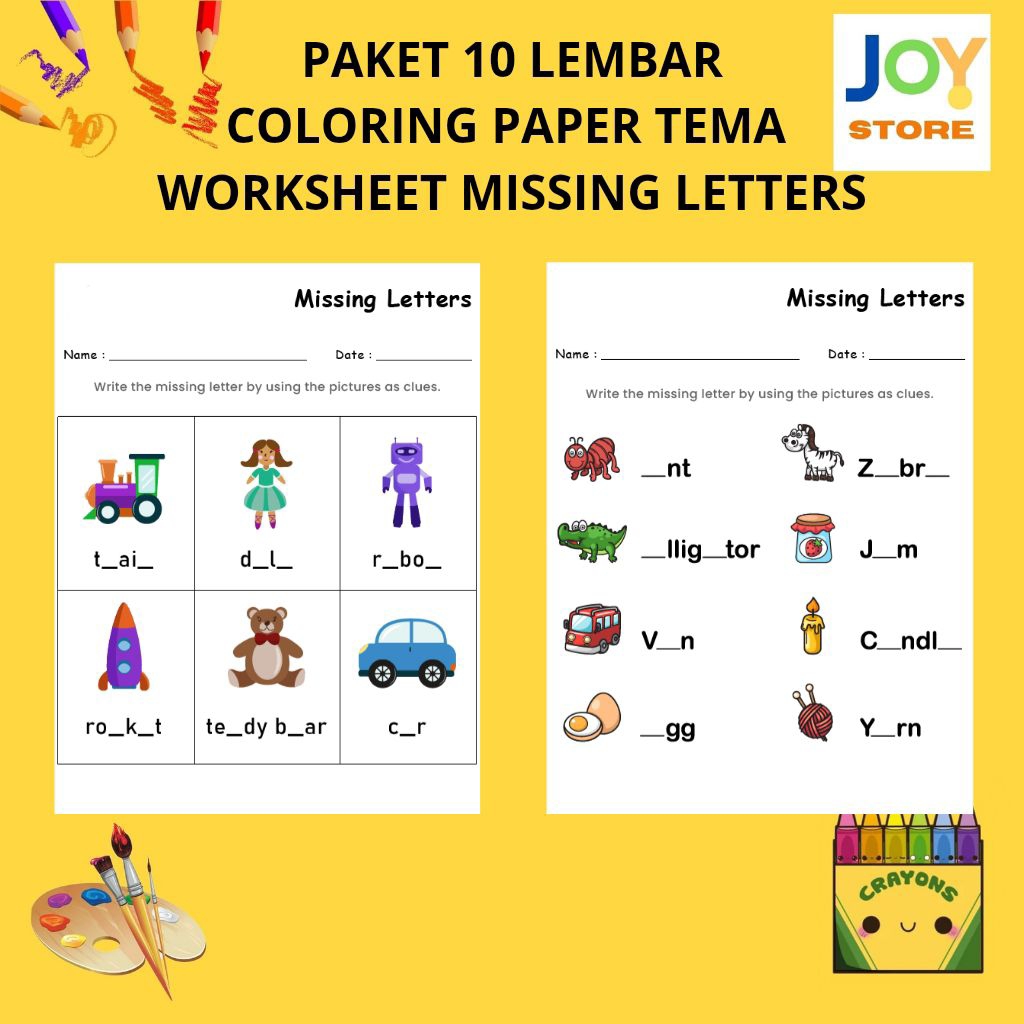 PACKAGE OF 10 Sheets of Worksheet Drawing Paper / Kindergarten and ...
