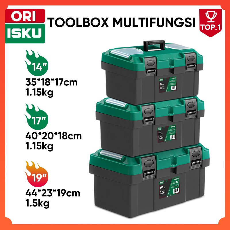 ISKU Tool Box Large Plastic 14/17/19 Inch Material PP Tools Box ...