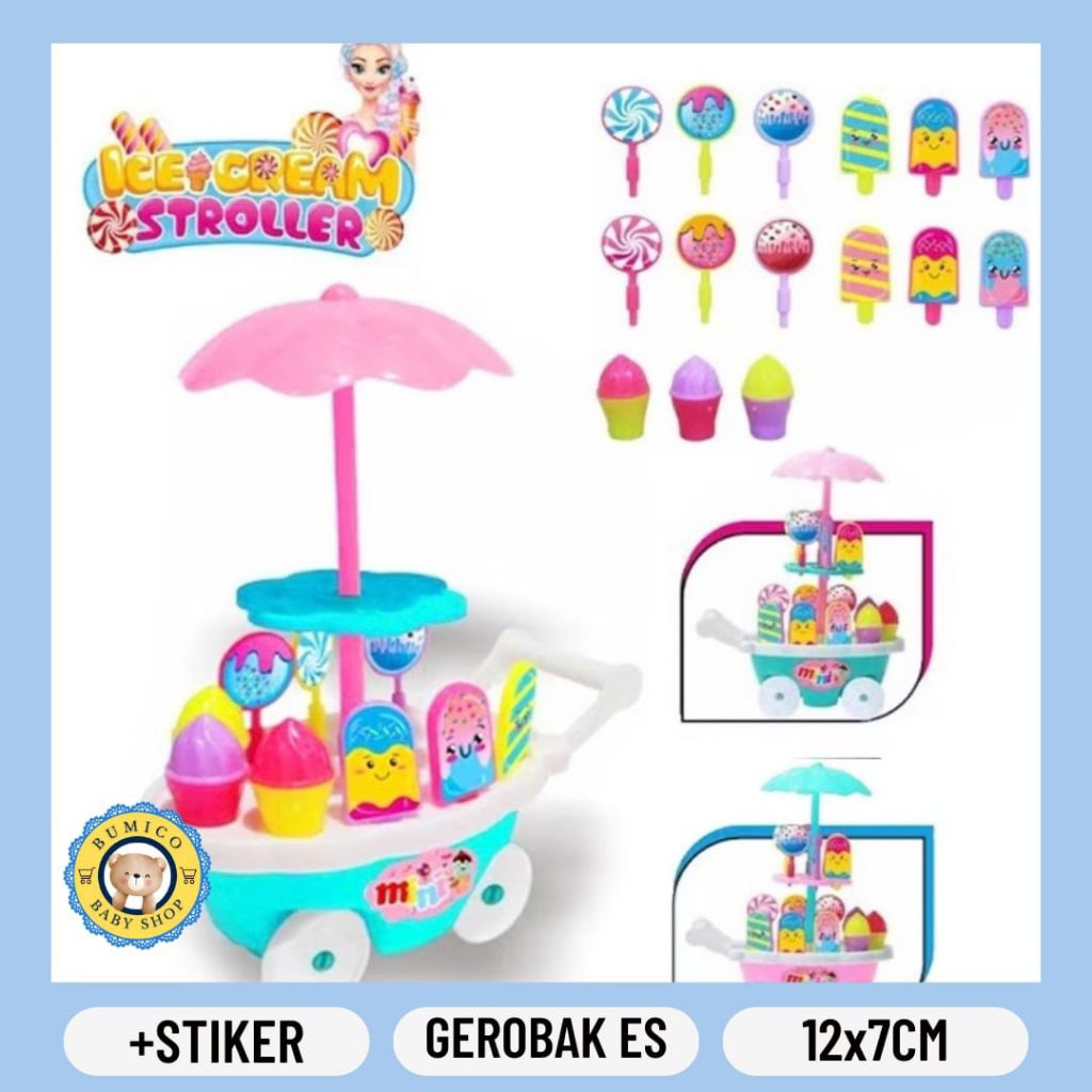 Cute Mini Ice Cream Cart Children's Toy Cute Ice Cream Stroller ...