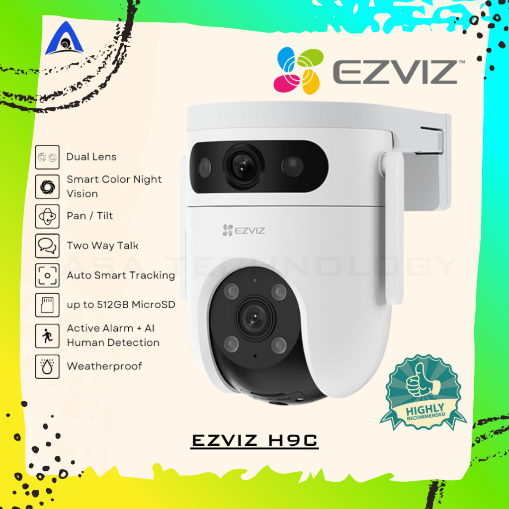 EZVIZ H9C Dual Lens Two Lenses 2K 3MP + 3MP CCTV Wireless Wifi Outdoor ...