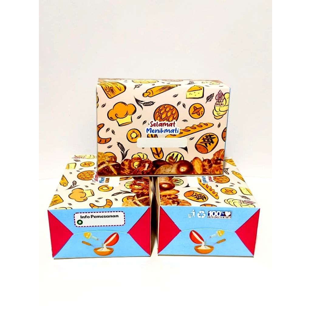 50 PCS IVORY DONUT CAKE BOX FULLCOLOUR PAPER LUNCH BOX BANANA CHOCOLATE ...