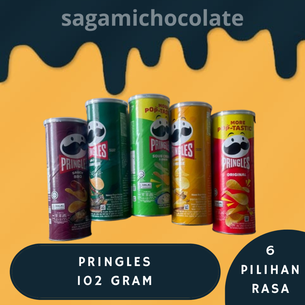 SNACK PRINGLES POTATO CHIPS 102 GR (1 PC) ORIGINAL / CHEESE / BBQ ...