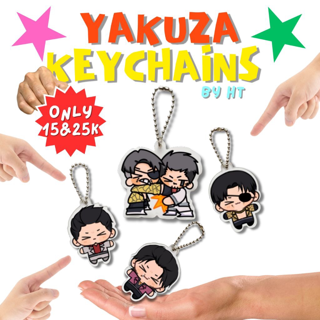 Keychain Yakuza Series - Kiryu Kazuma & Majima Goro, Akiyama Shun | By ...
