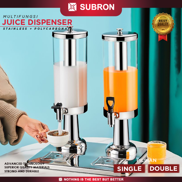 SUBRON Juice Drink Dispenser Tower 3 Liter Single Double Transparent ...