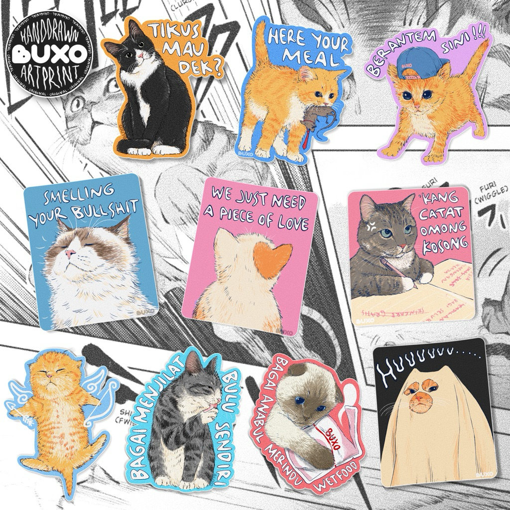 HP Buxo - meme KUCING cat anabul vinyl sticker PART 2 premium ...
