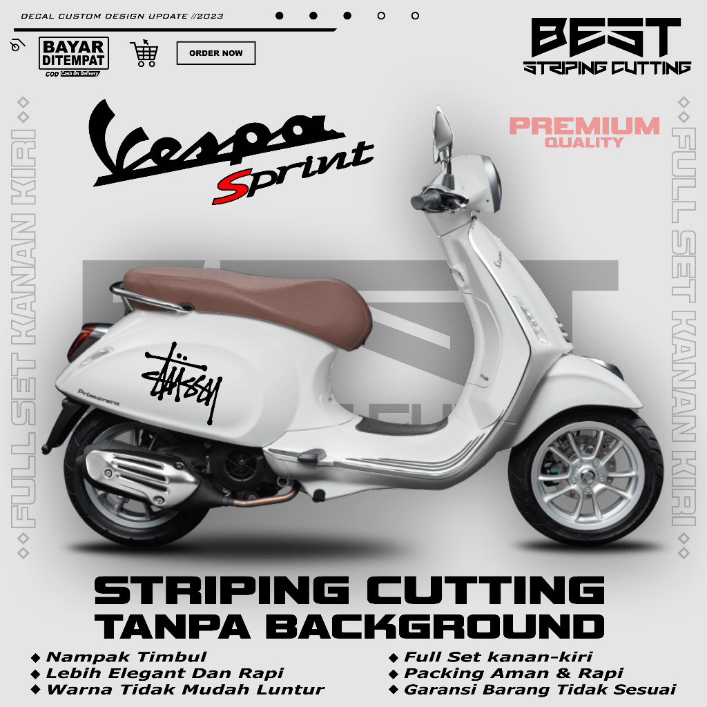 Cutting Sticker Striping Variations for Vespa Sprint & Vespa Primavera ...