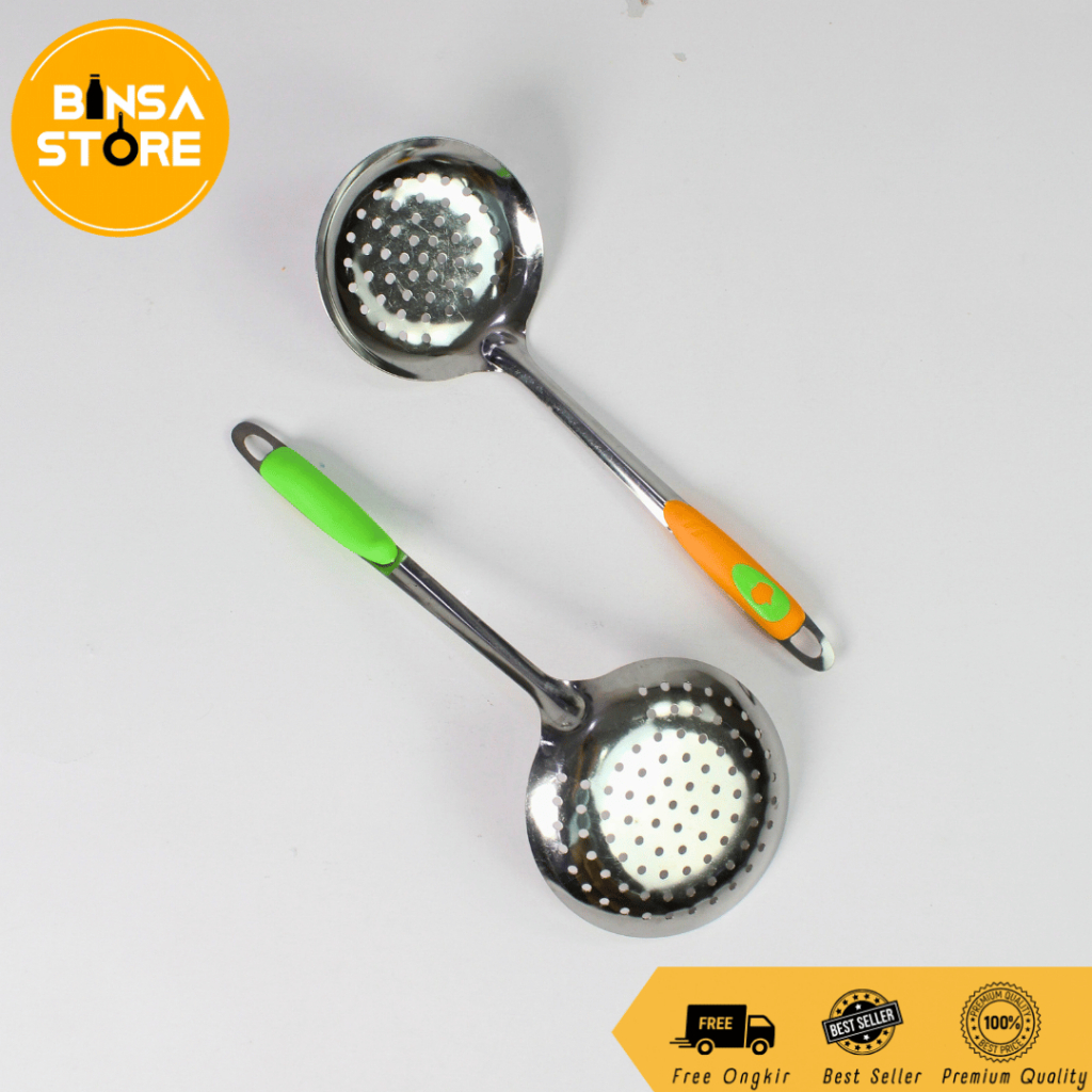 Ladle with Holes and Strainer Soupmie, Shabu-Shabu Spoon, Stainless ...