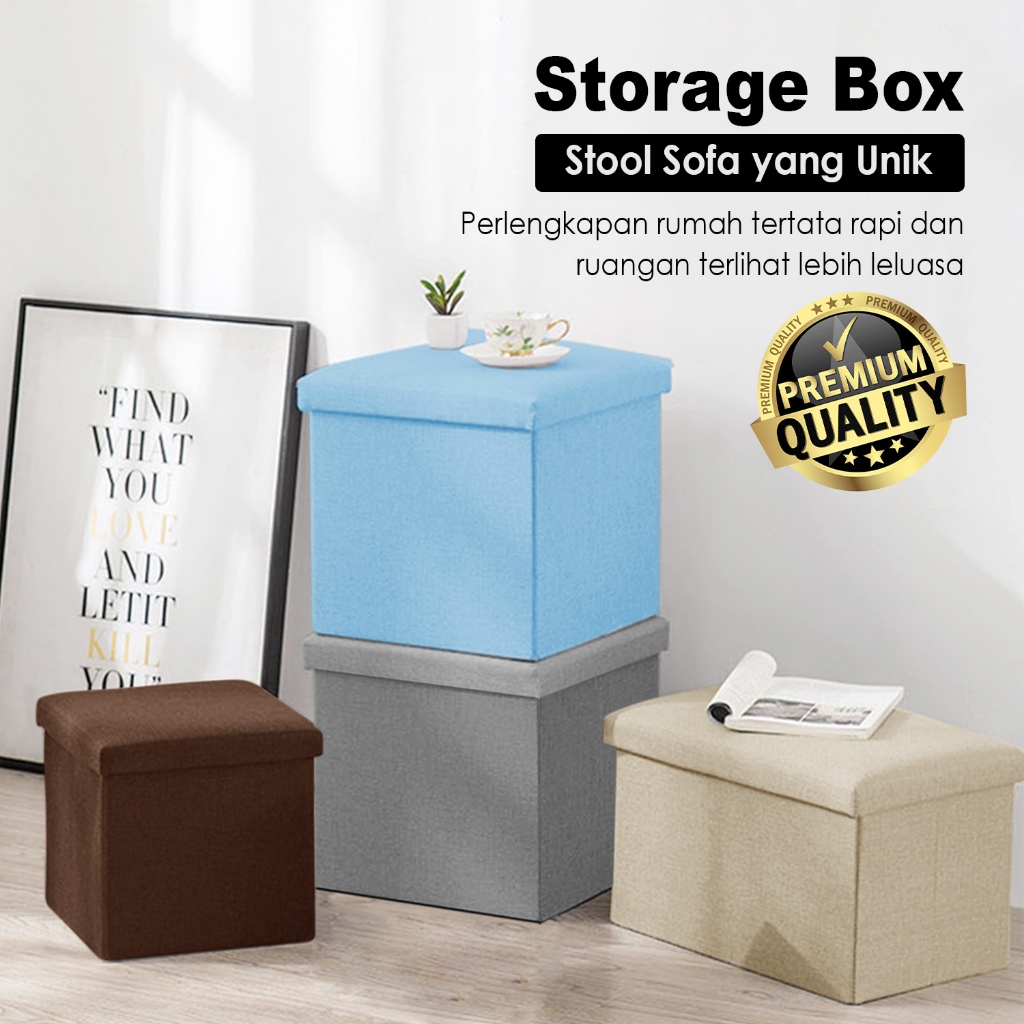 Multipurpose Folding Sofa Stool Storage Box | 16L Sitting Chair ...