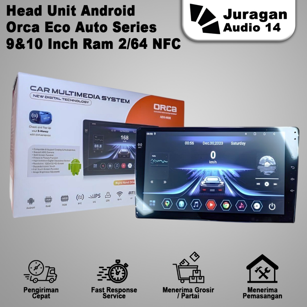 Orca Eco Auto Series 9&10 Inch Android Head Unit 2GB Ram 64GB NFC ...