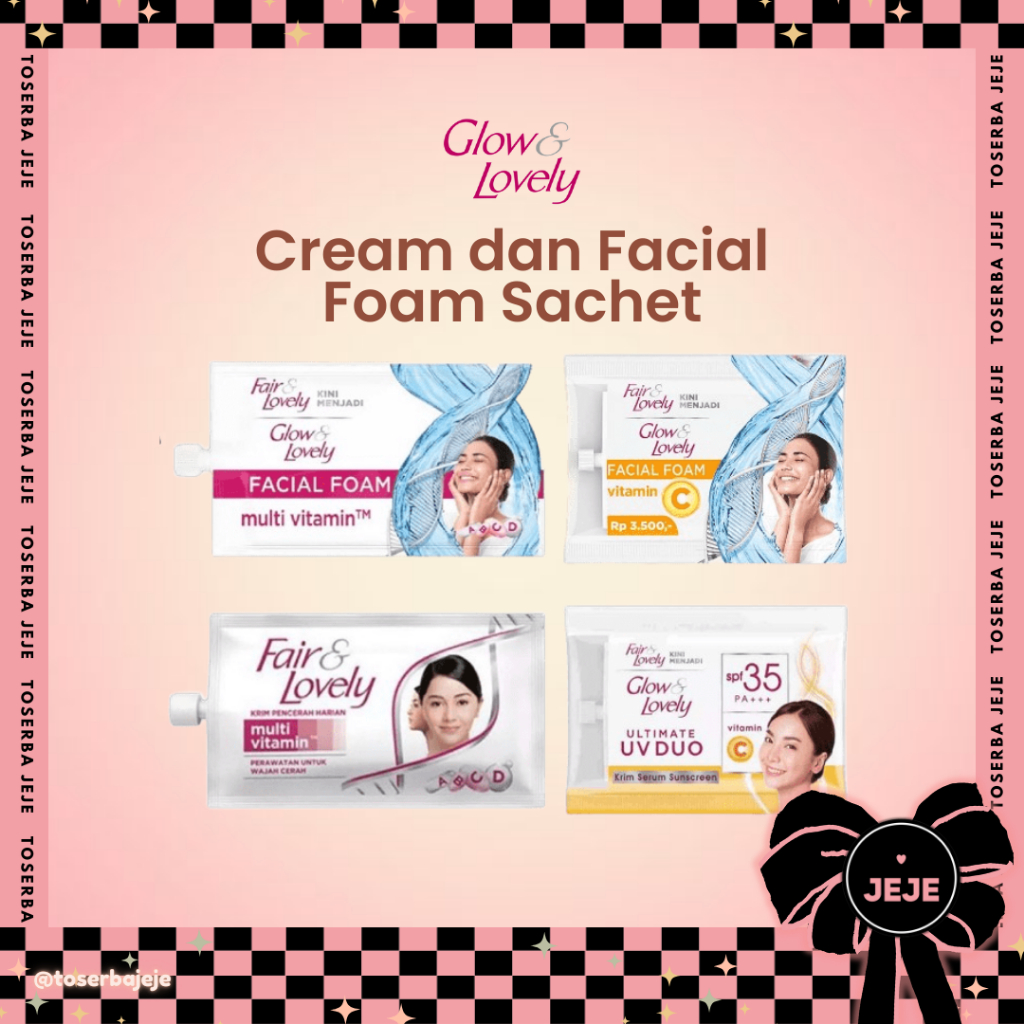 Glow and Lovely SACHET | Multivitamin Cream Facial Foam/ Vitamin C ...