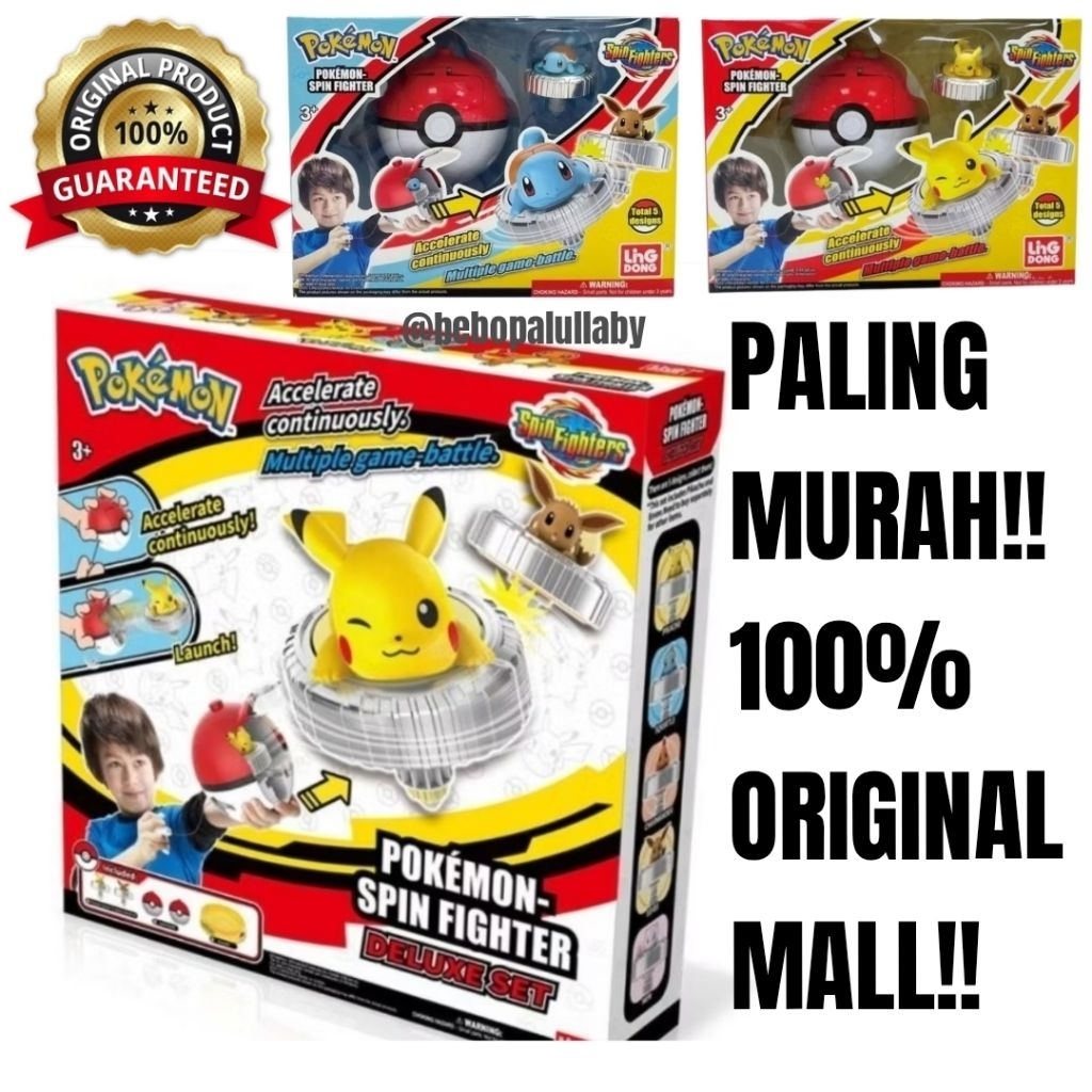 [100% ORIGINAL] CHEAPEST! POKEMON SPIN FIGHTER deluxe SET BEYBLADE ...
