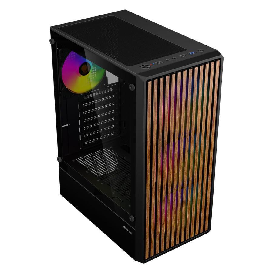 Gaming PC Casing / PC Case DA OASIS TG WOOD ATX - No PSU Free 4 Fan ...