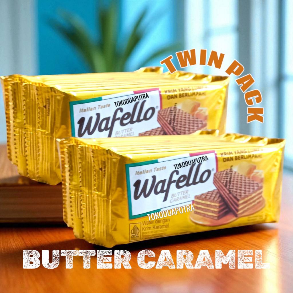 Wafello Wafer Butter Caramel 15 Gr X 20 Sachets (Twin pack) | Shopee ...