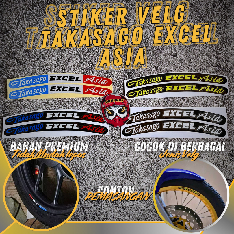 Sticker List of Takasago Excel Asia Universal Motorcycle Wheel Rims ...