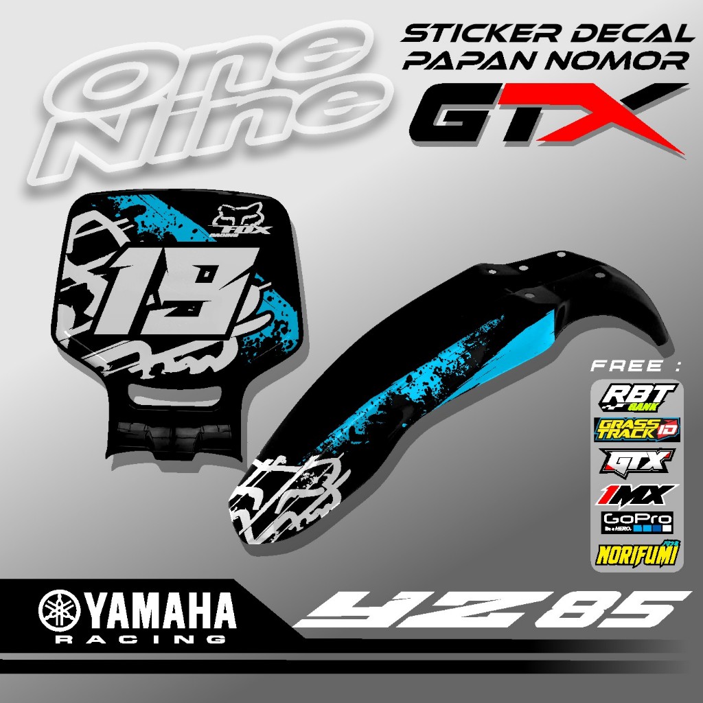 Star Number Plate Decal Sticker and Front Fender YZ 85 Old Duck ...