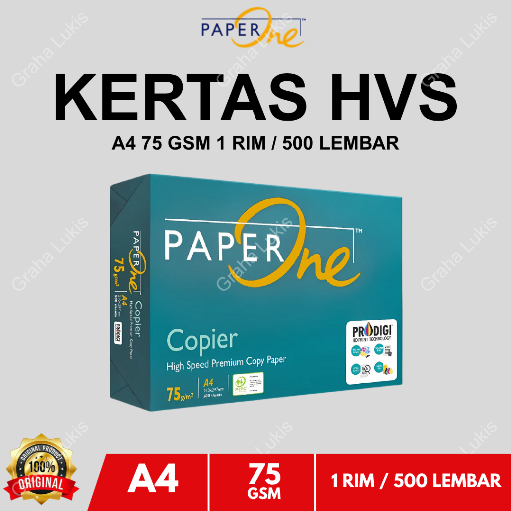 PaperOne A4 75GSM Copier HVS Paper 1RIM 500 Sheets of Photocopy HVS ...