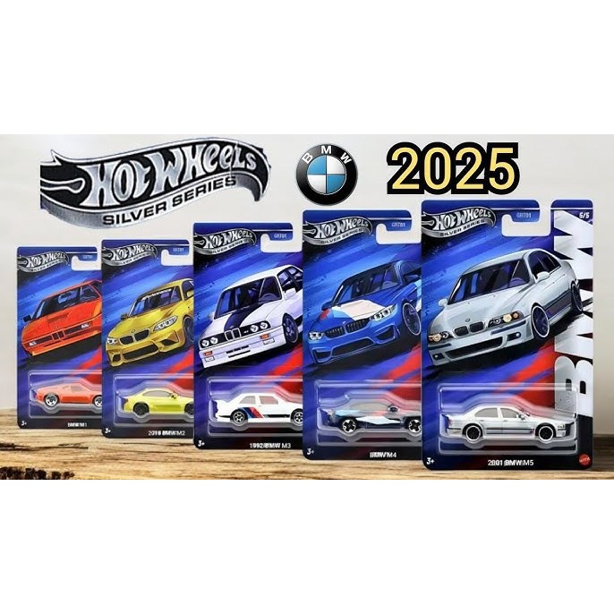 Hot Wheels 2025 silver line bmw Series M1 M2 M3 M4 M5 Diecast Car Model ...