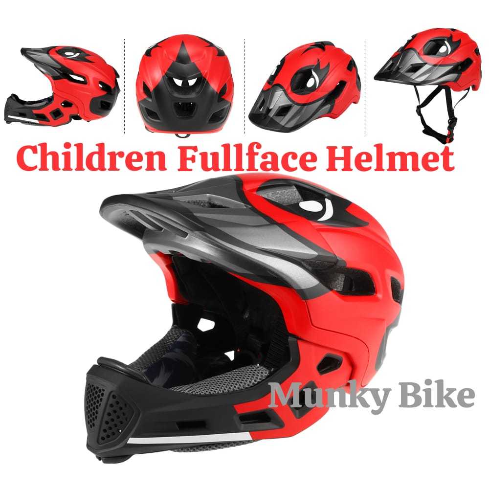Children's Fullface Kids Modular 2 in 1 Full Face Helmet for Pushbike ...