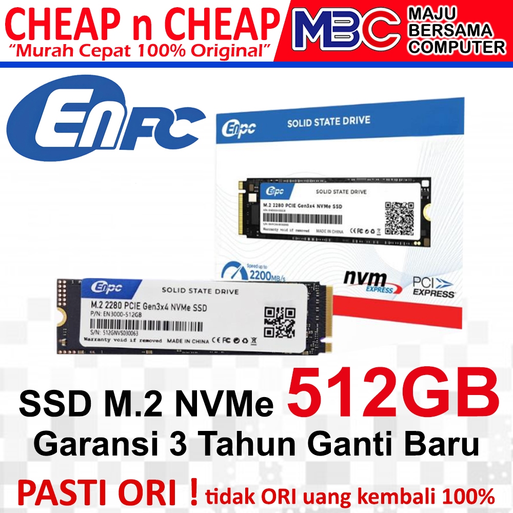 SSD M2 NVME ENPC 1TB GB by ENLight 3 Year Guarantee M.2 NVME PCIe Gen3 2200Mbps Storage PC ...