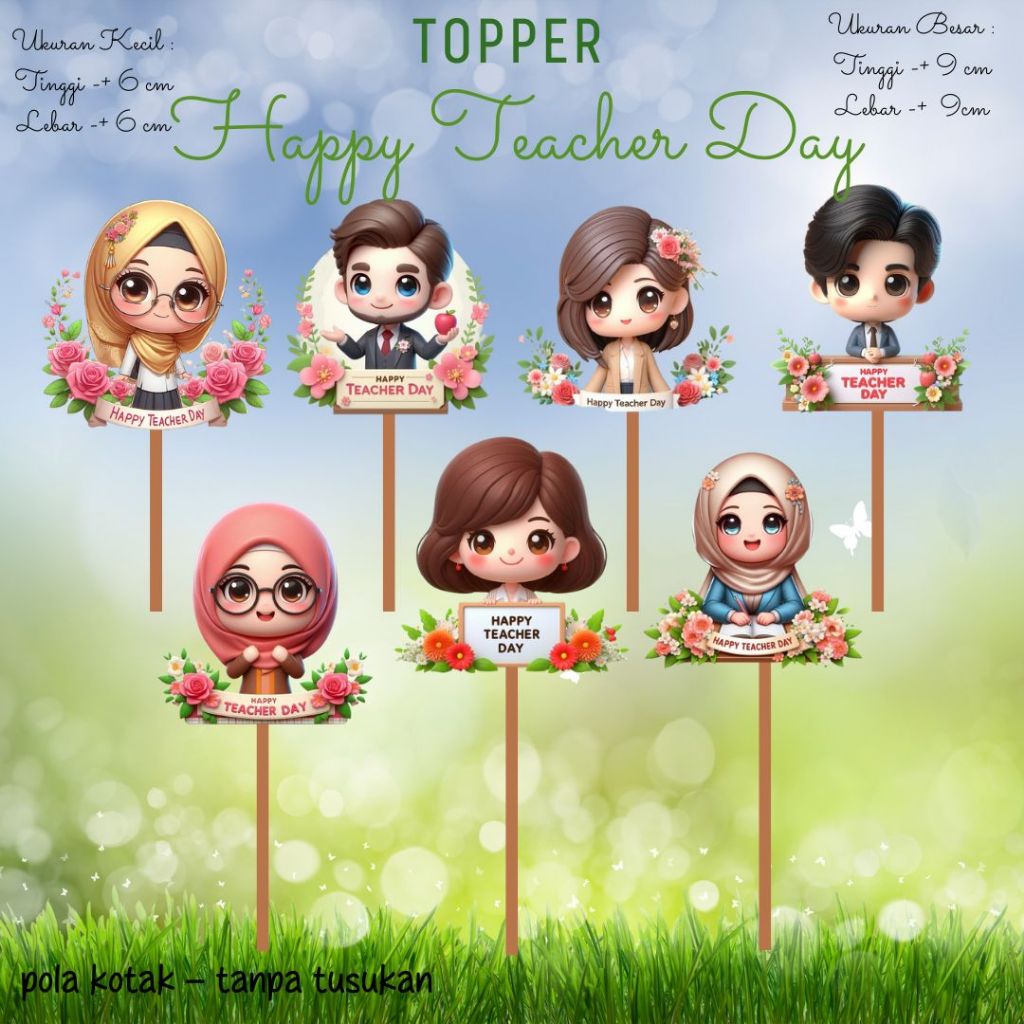 12 PCS Happy Teacher Toppers DAY Teacher Toppers Teacher's Day Bouquet ...