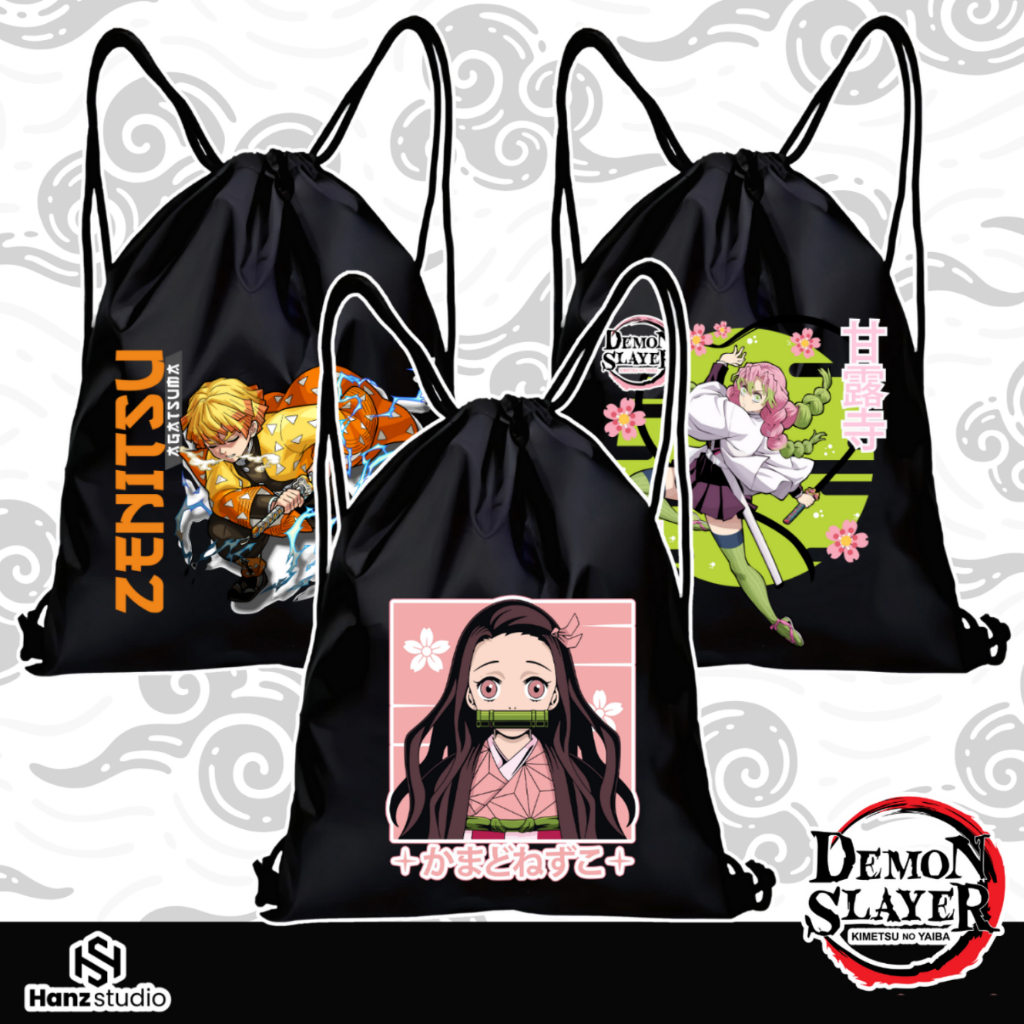 Stringbag Demon Slayer Anime Drawstring Backpack Kimetsu No Yaiba ...
