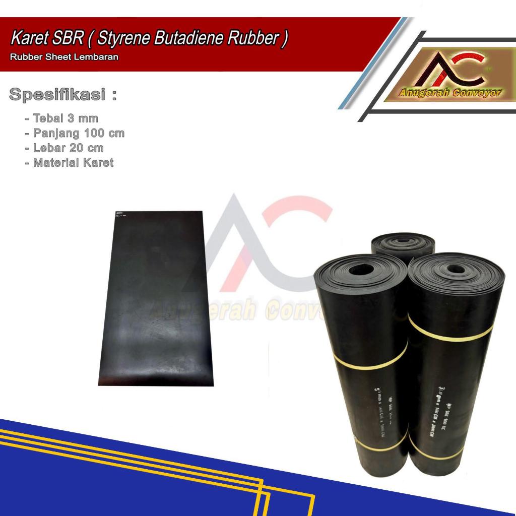 Rubber Sheet Sheet 3 mm x 20 cm x 100 cm SBR Rubber (Styrene Butadiene ...