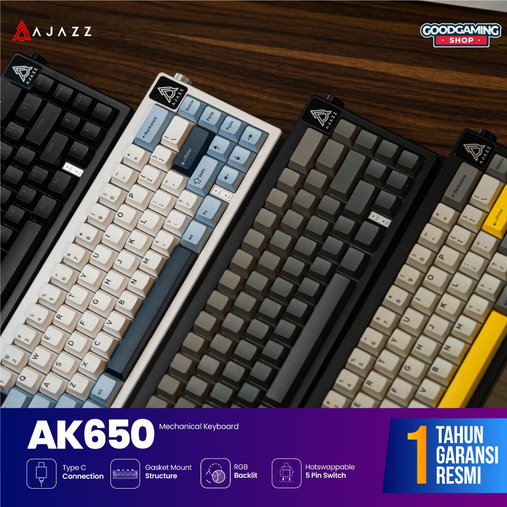 AJAZZ AK650 / AK-650 Wired Mechanical Keyboard PBT Keycaps GASKET ...