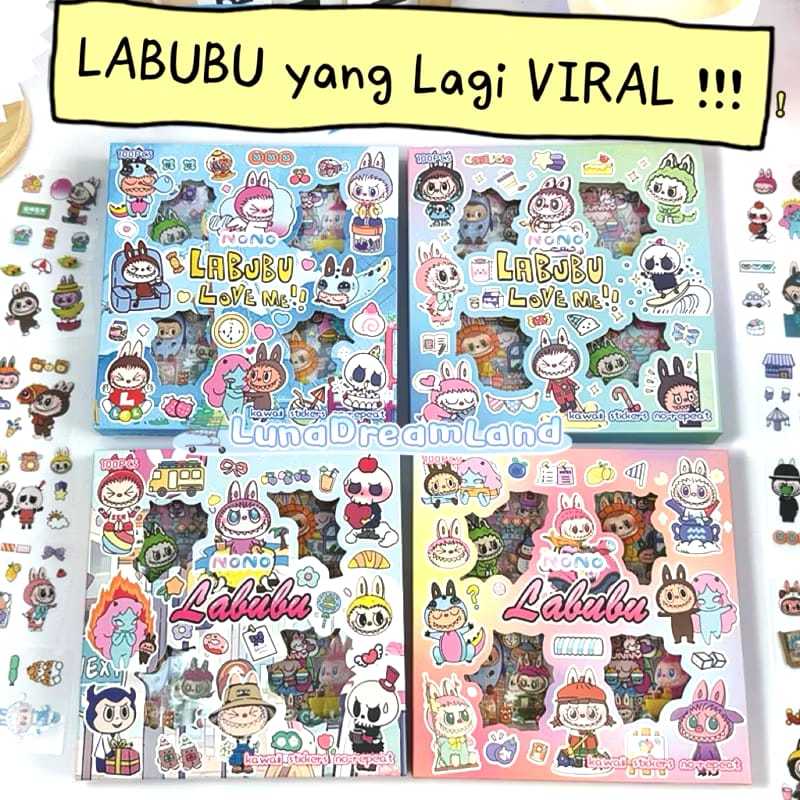 LABUBU sticker viral Aesthetic sticker Box Korean Children's Characters ...