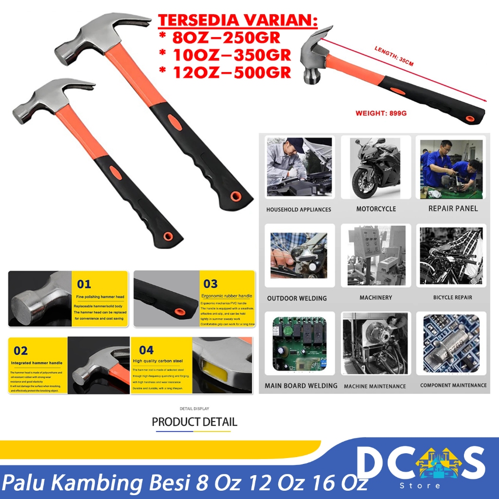 Iron Goat Hammer 8 Oz 12 Oz 16 Oz Hammer With Rubber 250g 350g 500g ...